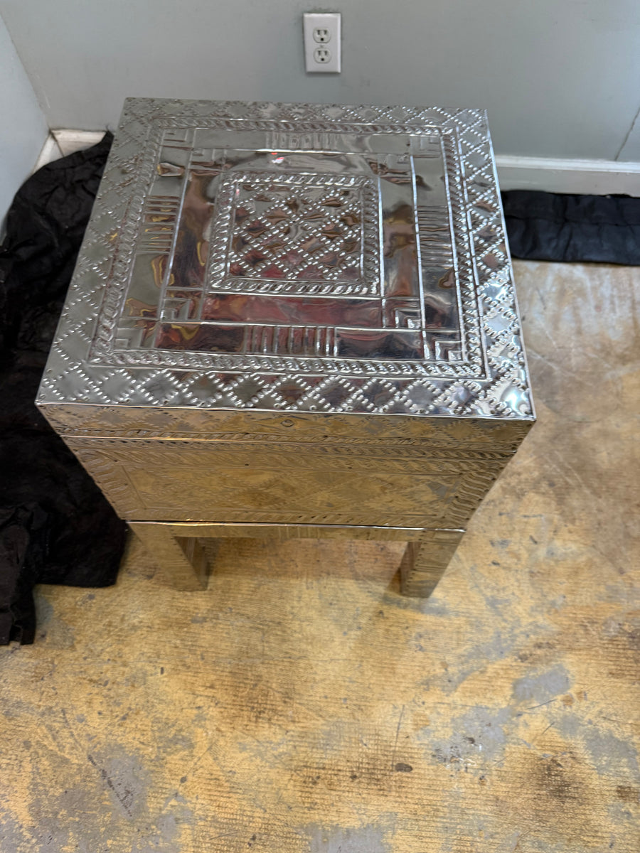 Silver clad small trunk on stand – Jasper Kane Designs