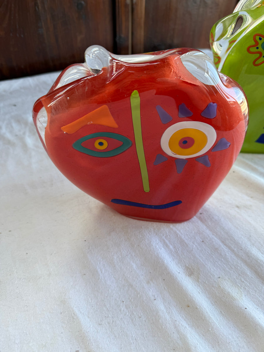 Red Edward Merritt face sculpture – Jasper Kane Designs